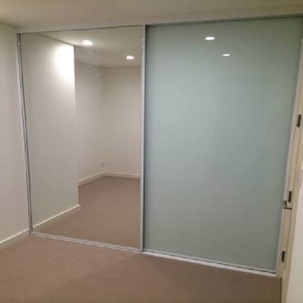 DIY-Sliding-Mirror-Frosted-Glass-Doors-with-White-Frames - Robes Delivered